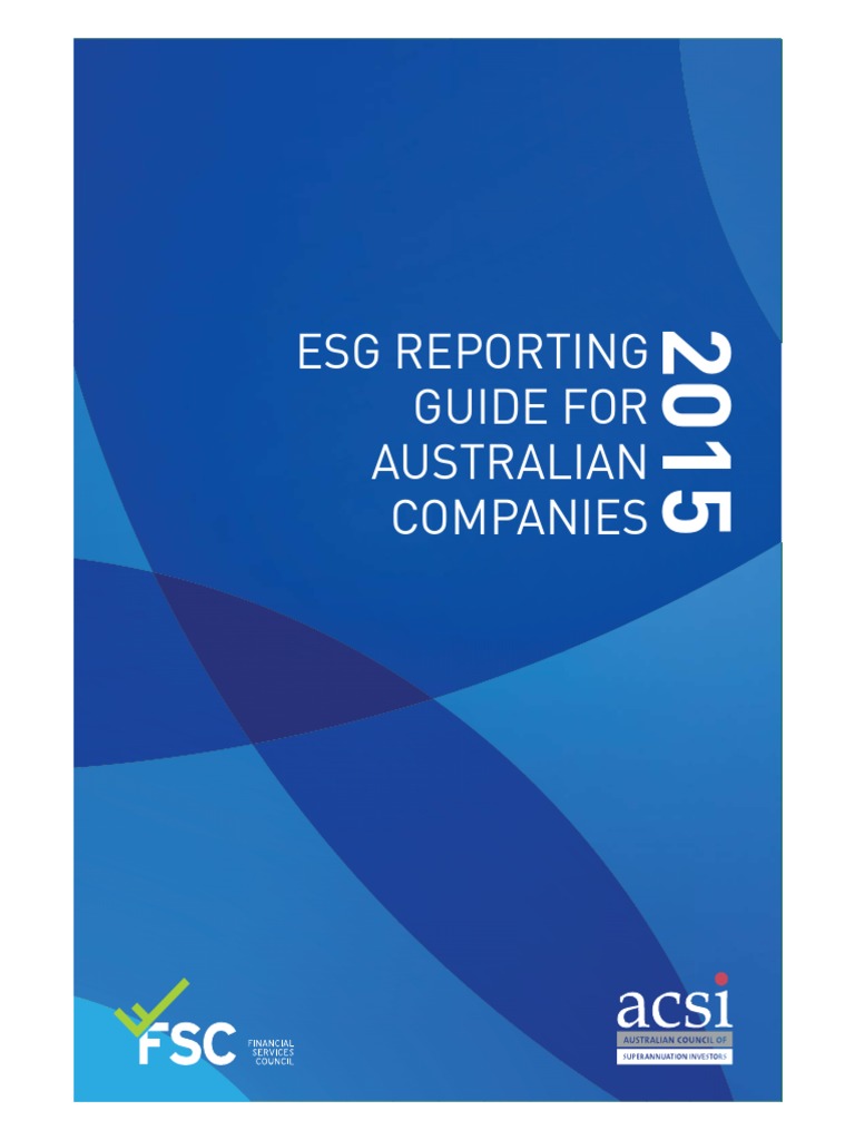 Acsi FSC Esg Reporting Guide Final 2015 | PDF | Risk | Governance
