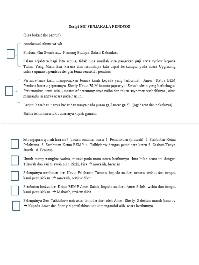 Contoh Teks MC Acara | PDF