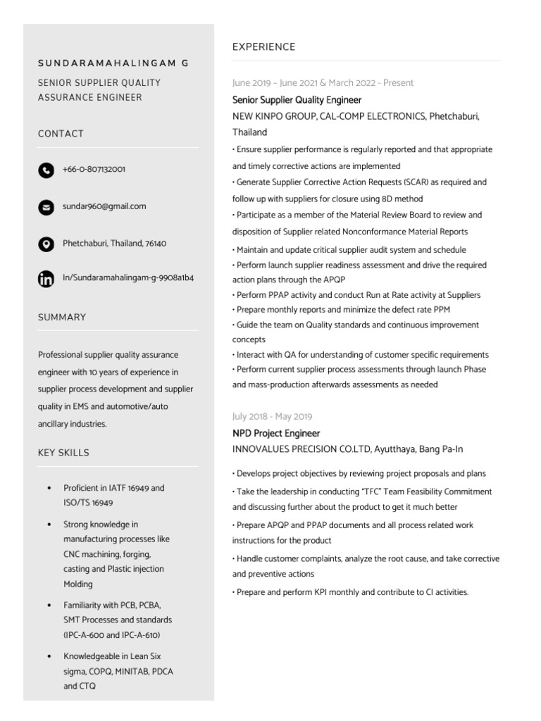 Sundar G | PDF | Quality Assurance | Business