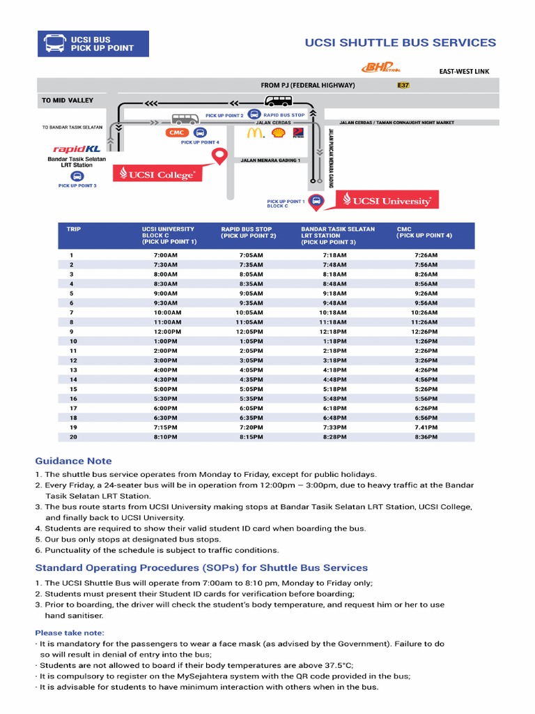 Bus Schedule Weekdays | PDF