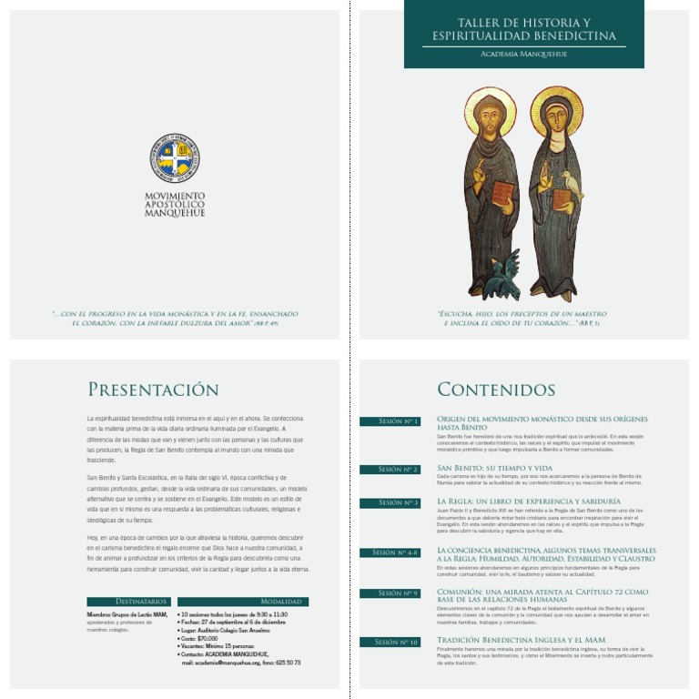 Taller de Espiritualidad Benedictina | PDF | Ciencias sociales | Religión y espiritualidad