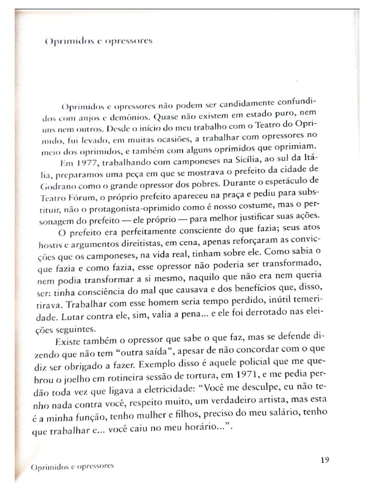 Oprimidos e Opressores - Boal | PDF