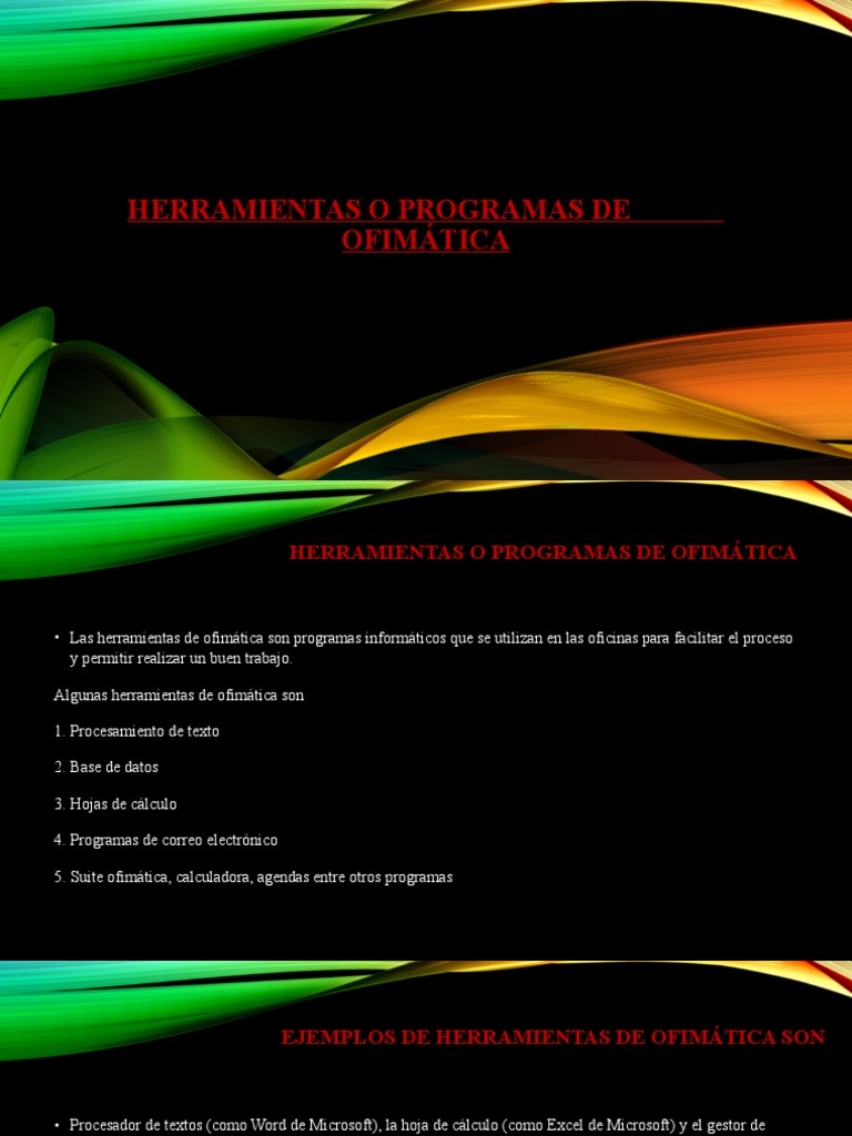 Herramientas o programas de Ofimática (1) | PDF | Microsoft Office ...