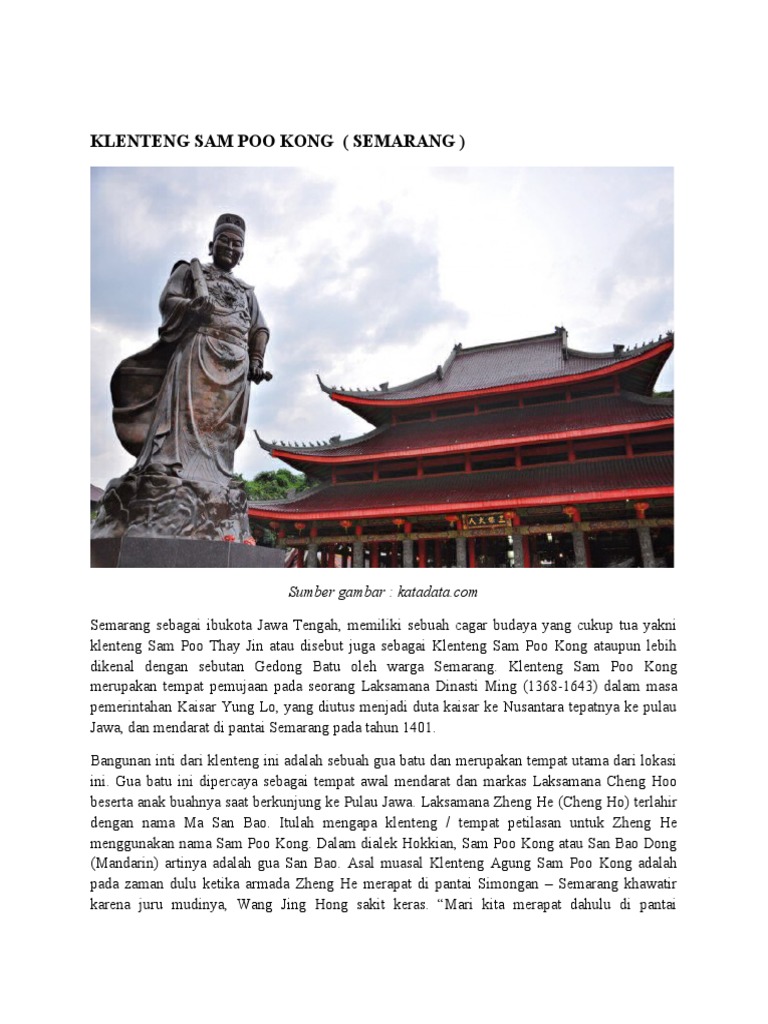 Sejarah dan Asal Usul Klenteng Sam Poo Kong | PDF