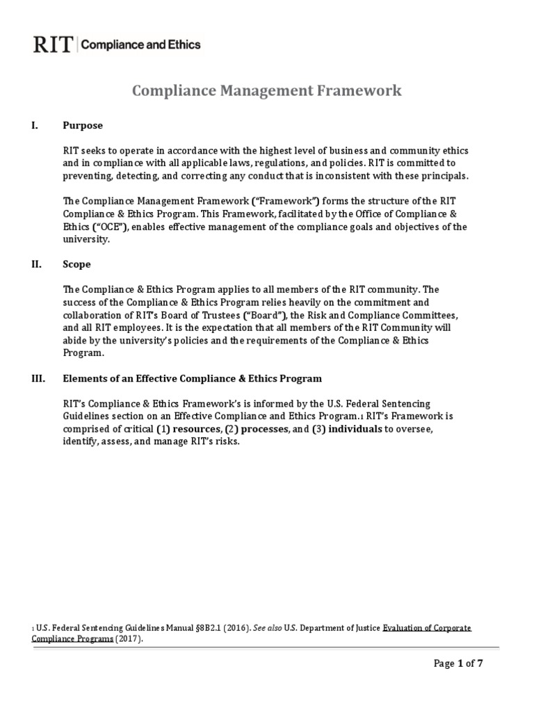 Compliance-Management-Framework | PDF | Regulatory Compliance | Audit ...