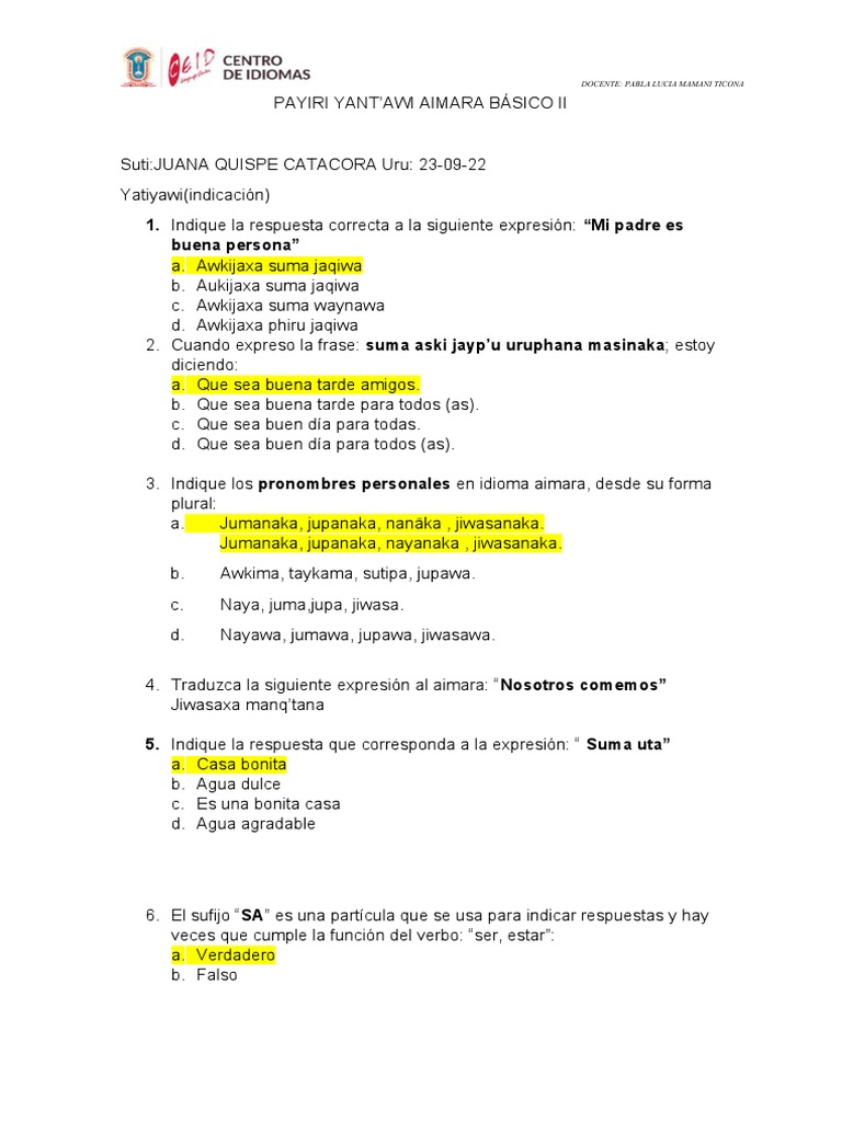 Payiri Yanta Ii Set-2022 | PDF | Familias de idiomas | Morfología ...