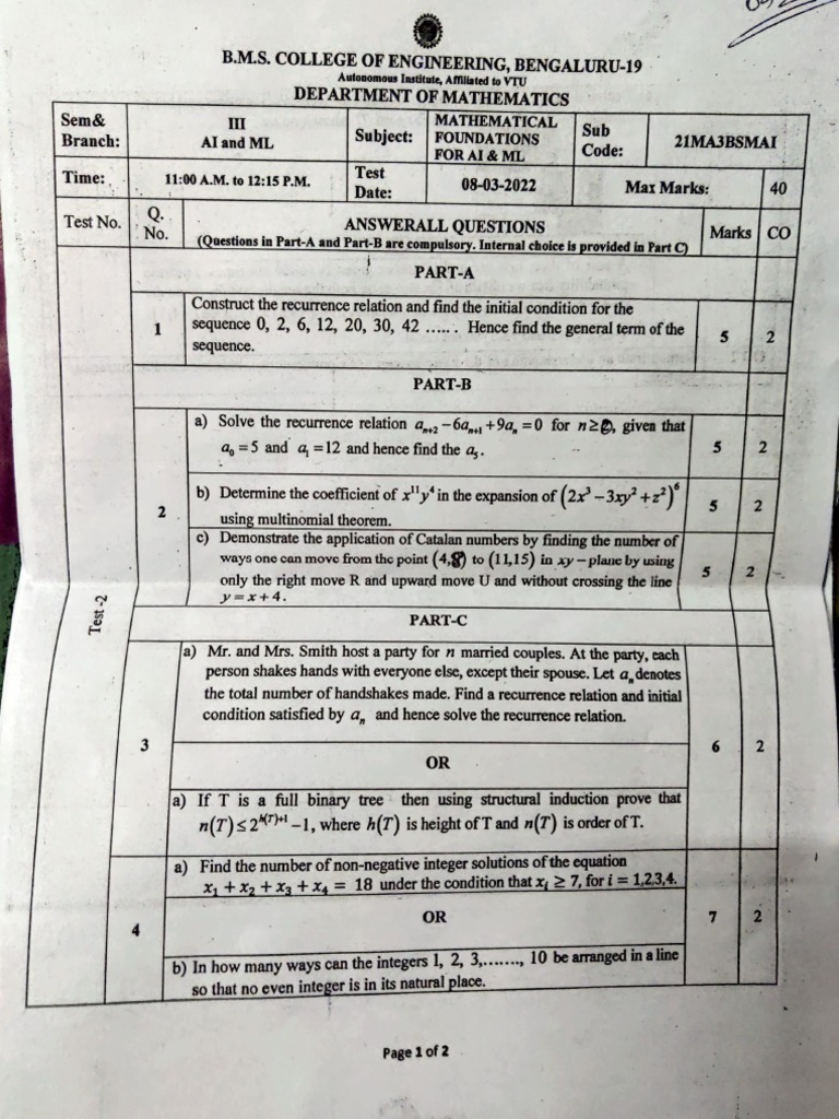 Mai Cie-2 | PDF | Polynomial | Recurrence Relation