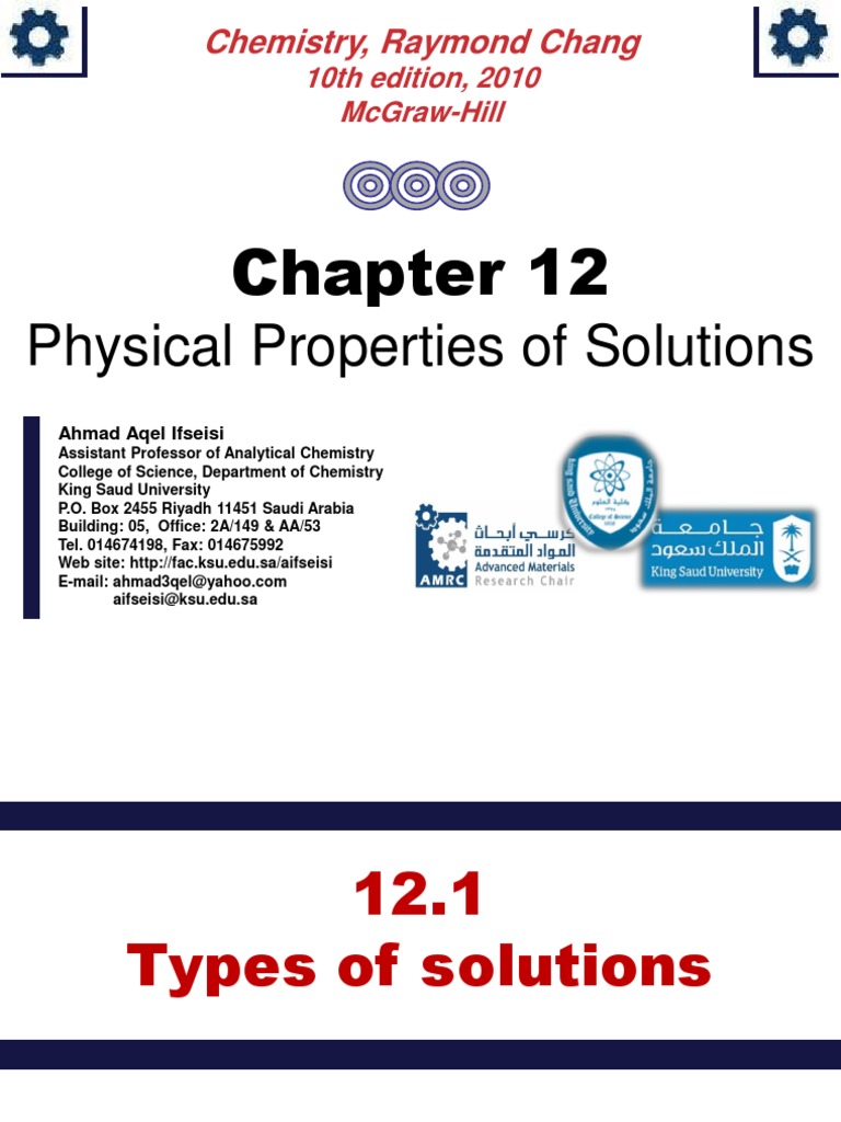 8 Chapter 12 1 | PDF | Chemical Polarity | Solubility