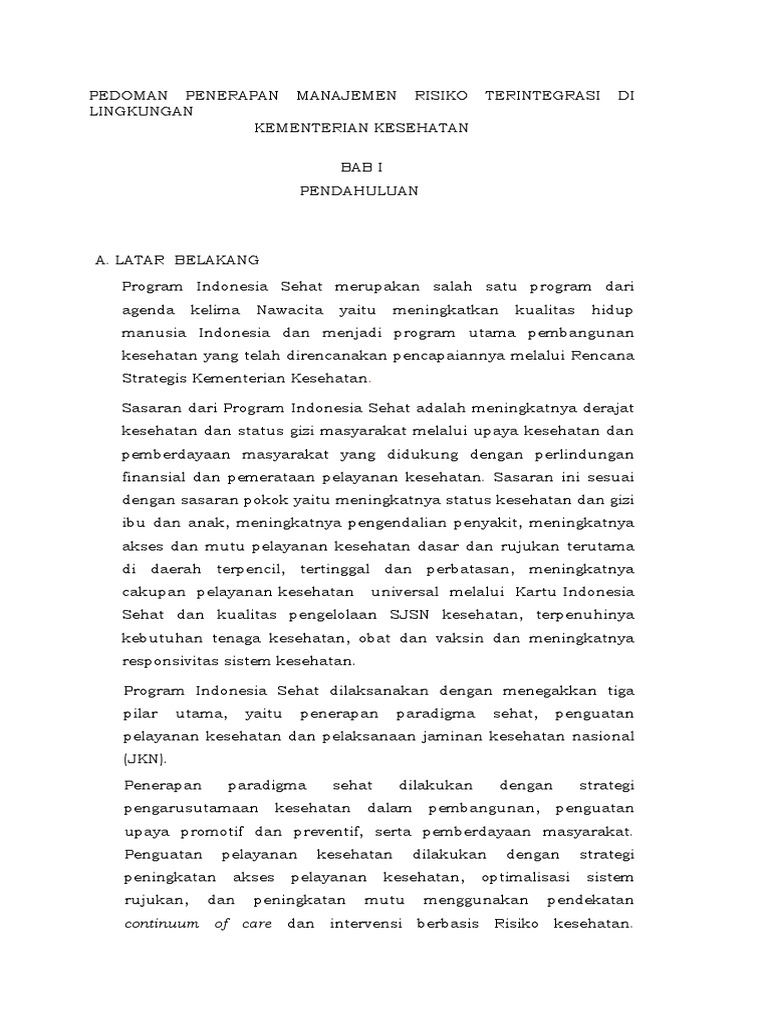 Panduan Manajemen - Risiko - Terintegrasi | PDF