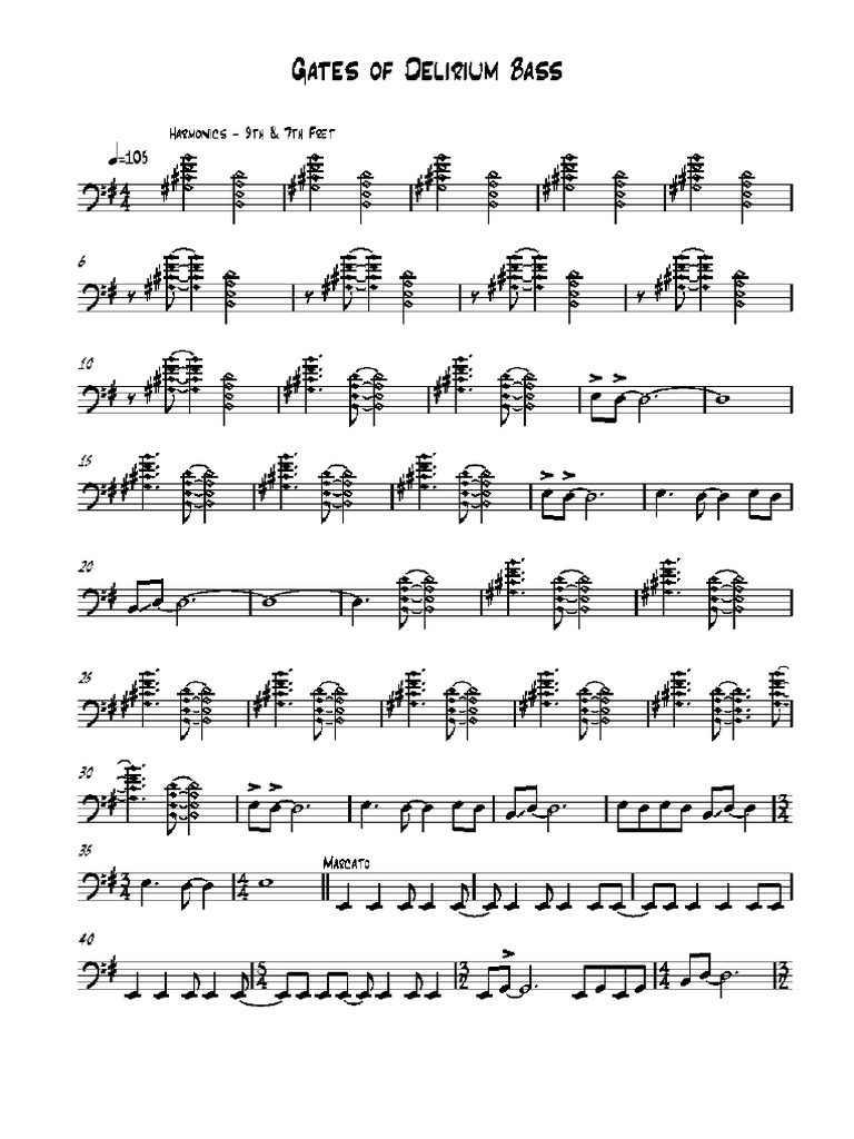 Yes - The Gates of Delirium (Bass Sheet Music) | PDF