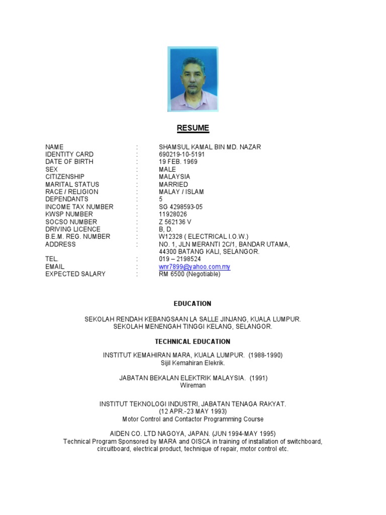 Resume Shamsul Kamal-1-5 | PDF