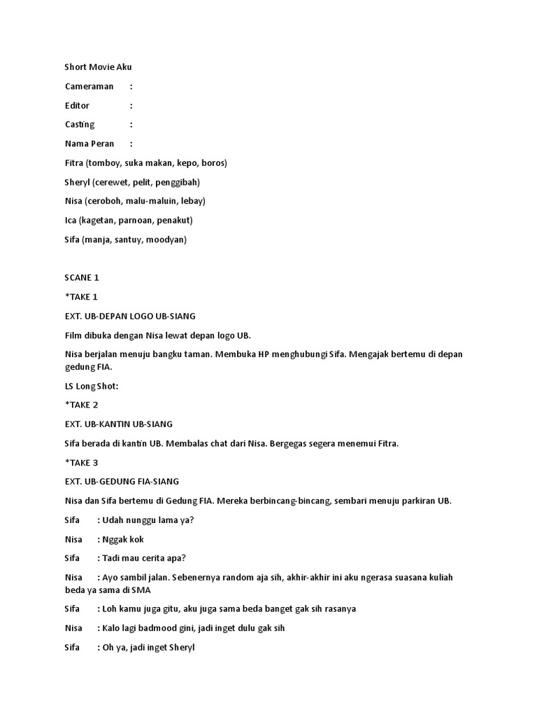 Film Pendek: Persahabatan dan Kenangan | PDF