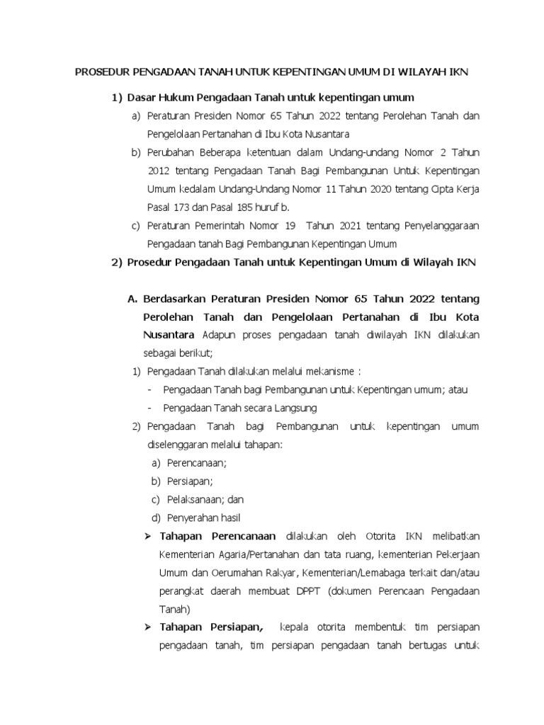 Prosedur Pengadaan Tanah Untuk Kepentingan Umum | PDF Prosedur Pengadaan Tanah Untuk Kepentingan Umum | PDF
