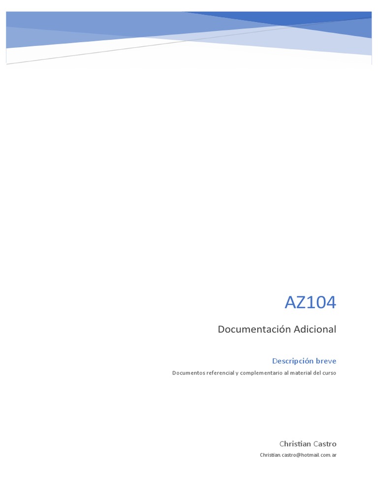 AZ104 - Documentos Adicionales | PDF | Computer Network | Active Directory