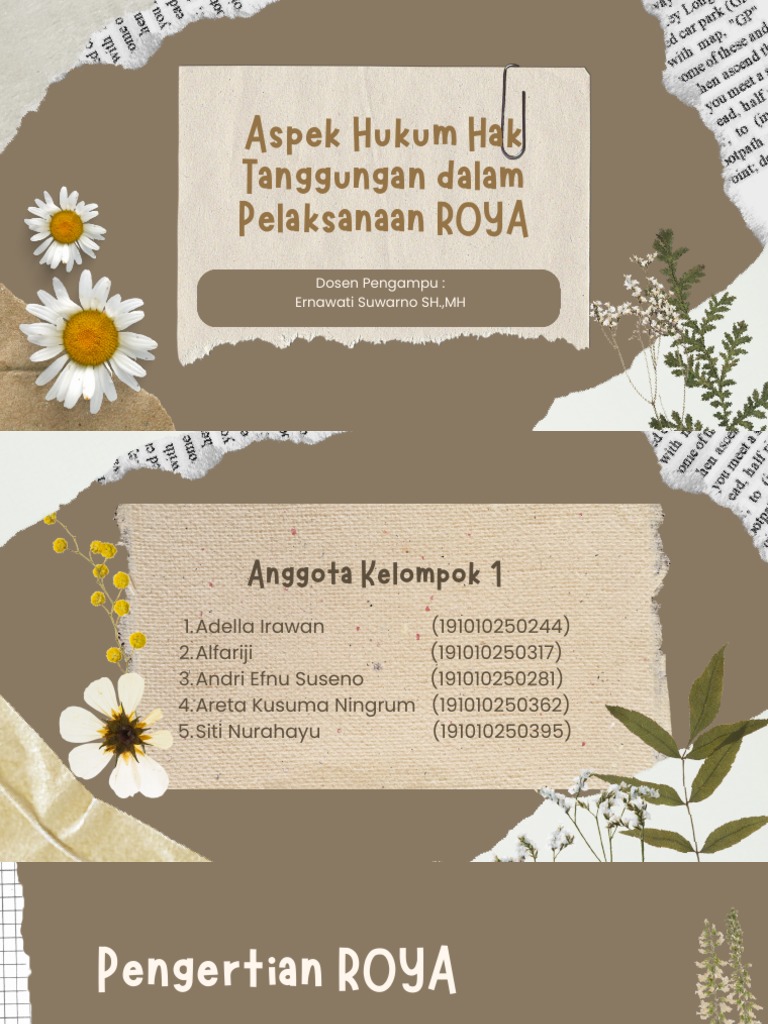 Kel 1 Aspek Hukum Hak Tanggungan Dalam Pelaksanaan Roya | PDF