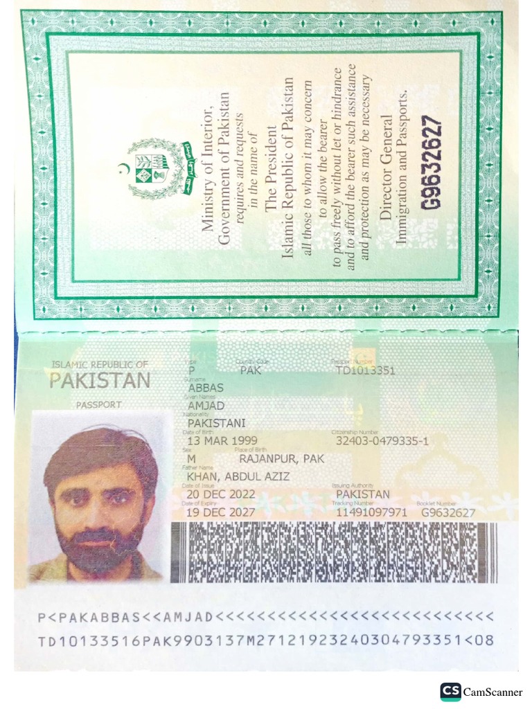 Passport Amjad Abbas | PDF