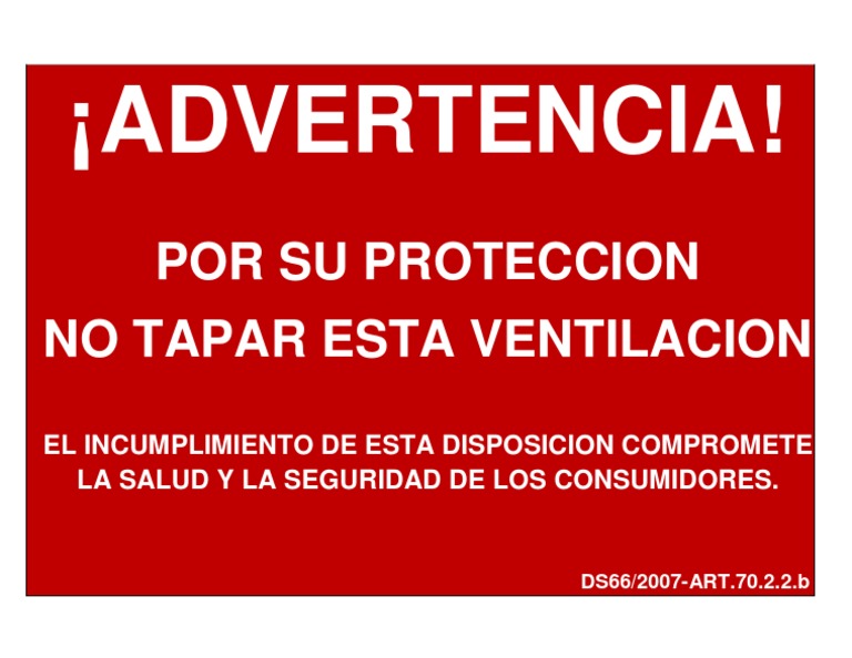 No Tapar Ventilación: Advertencia de Seguridad | PDF | Tecnología