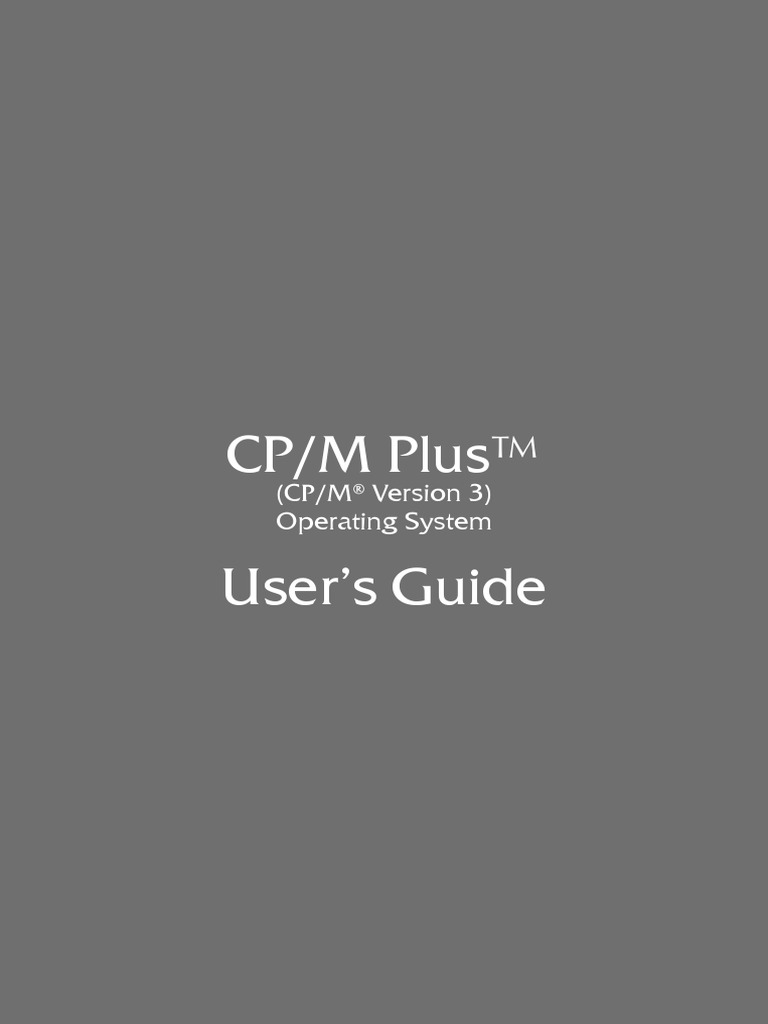 CPM Users Guide Screen | PDF | Computer File | File Format