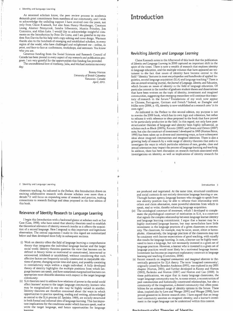 Identity And Language Learning Norton 2013 Pdf