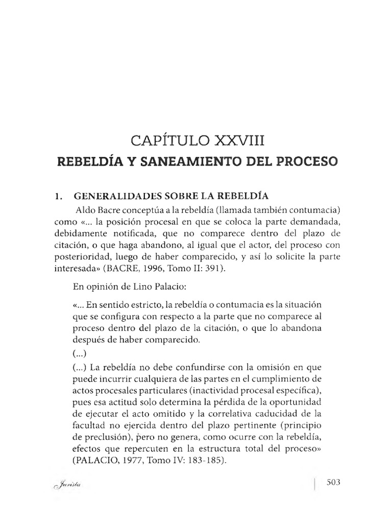 Rebeldía en el Proceso Civil: Conceptos Clave | PDF | Ley procesal ...