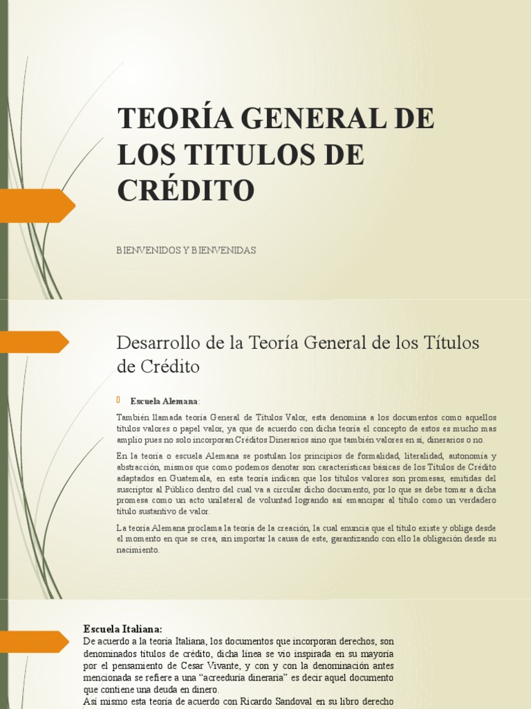 Teoria General de Los Titulos de Crédito | PDF | Instrumento negociable ...