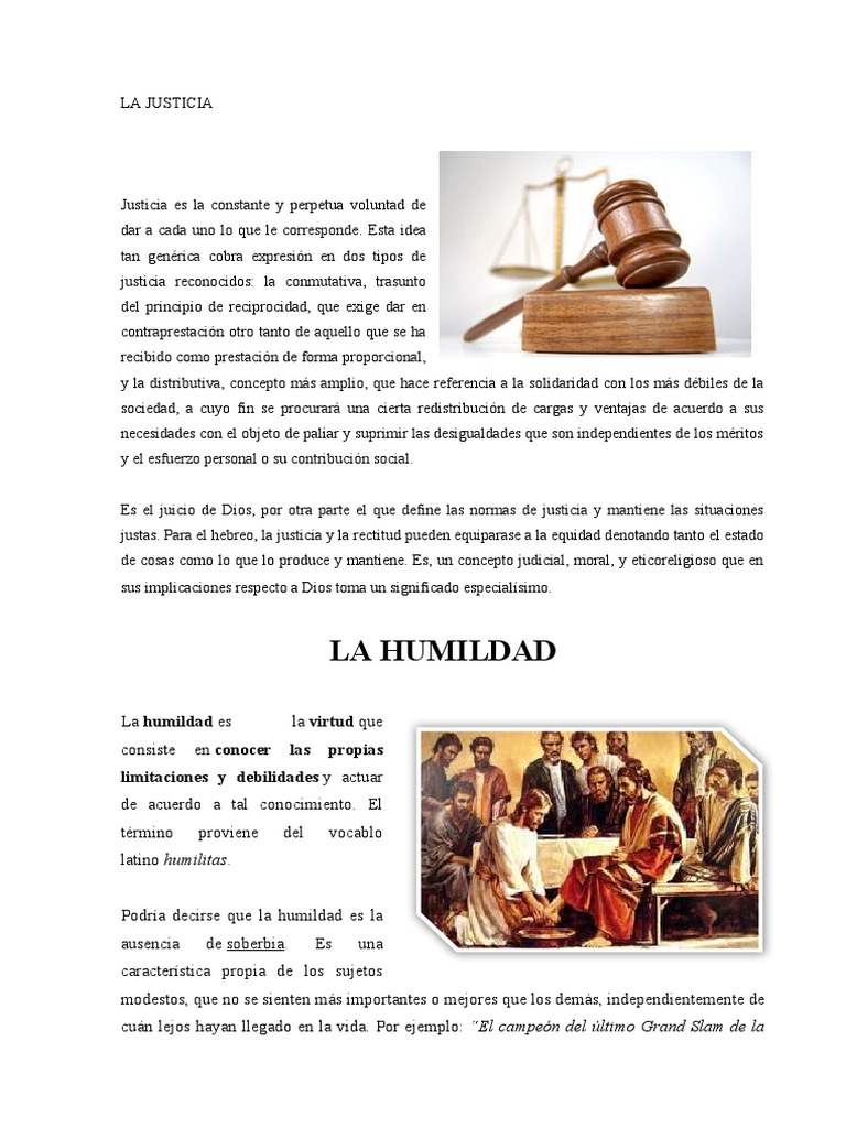 LA JUSTICIA y La Humildad | PDF | Justicia | Crimen y violencia
