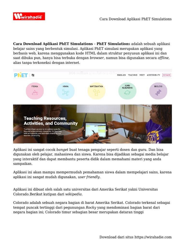 Cara Download Aplikasi PhET Simulations | PDF | Karier & Perkembangan | Komputer