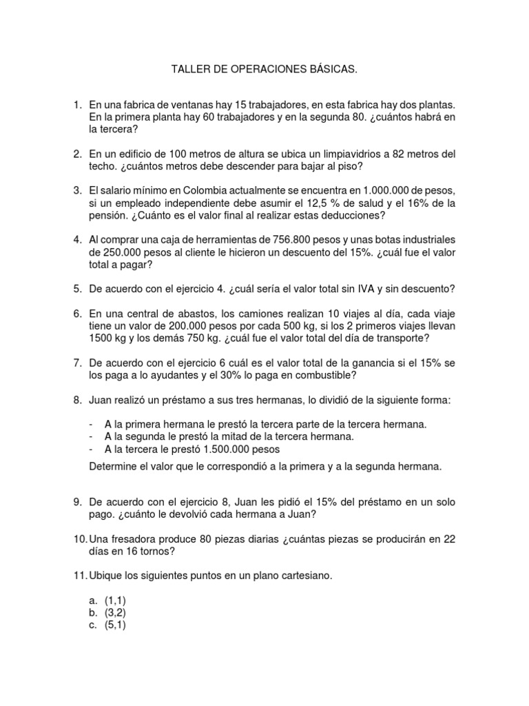 Operaciones Básicas | PDF