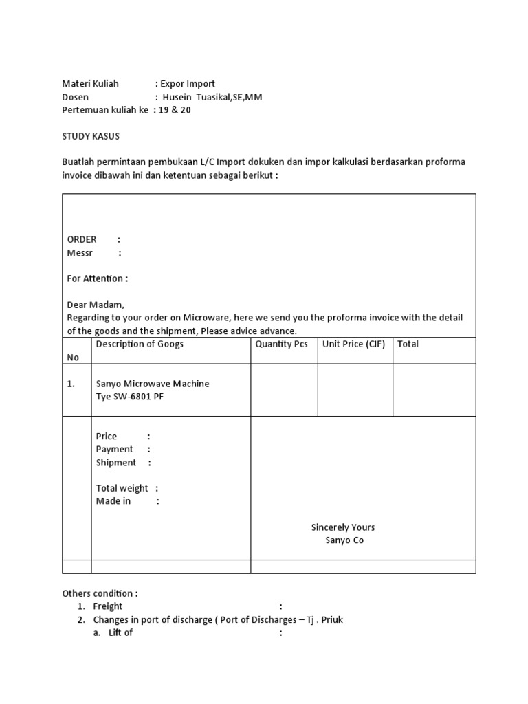 Import L/C Request and Calculation Guide | PDF | Supply Chain ...
