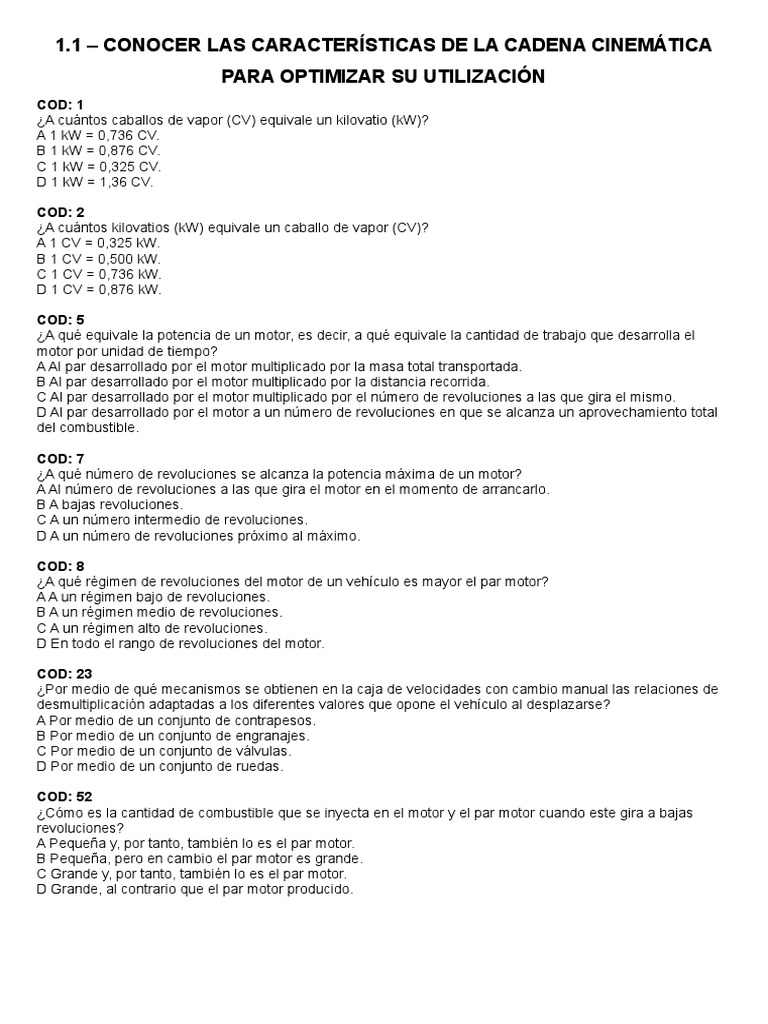 Optimización de la Cadena Cinemática del Coche | PDF | Inyección de ...