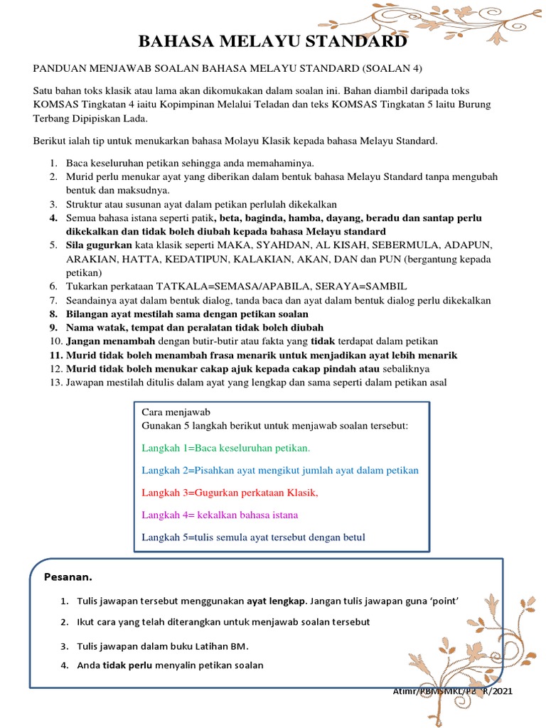 Bahasa Melayu Standard | PDF