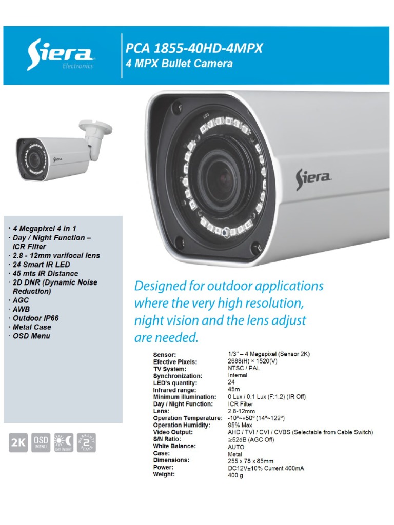 Pca 1855-40HD-4MPX | PDF