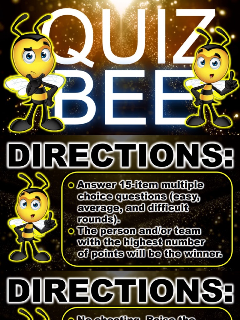 Quiz Bee Gamified Powerpoint Free Template | PDF