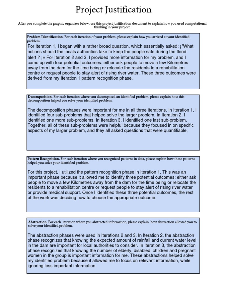 Graphic Organizer and Project Justification | PDF | Information | Water