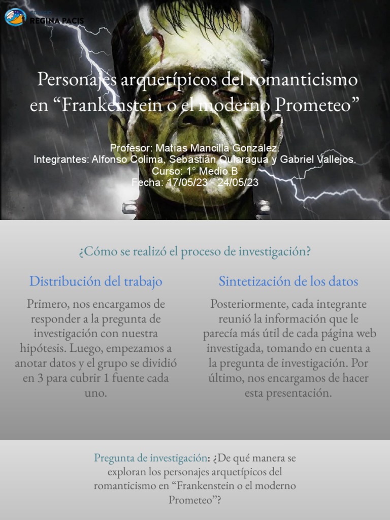 Personajes Arquetípicos en - Frankenstein | PDF | Frankenstein