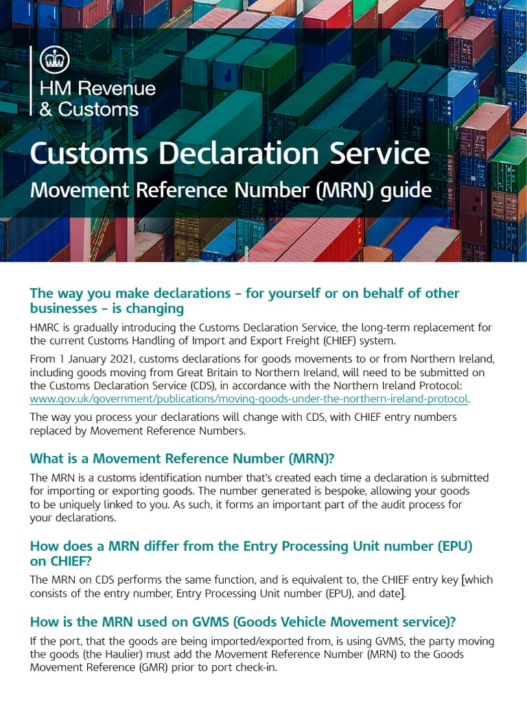 8120 CDS Movement Reference Number MRN Guide v7 Accessible | PDF ...