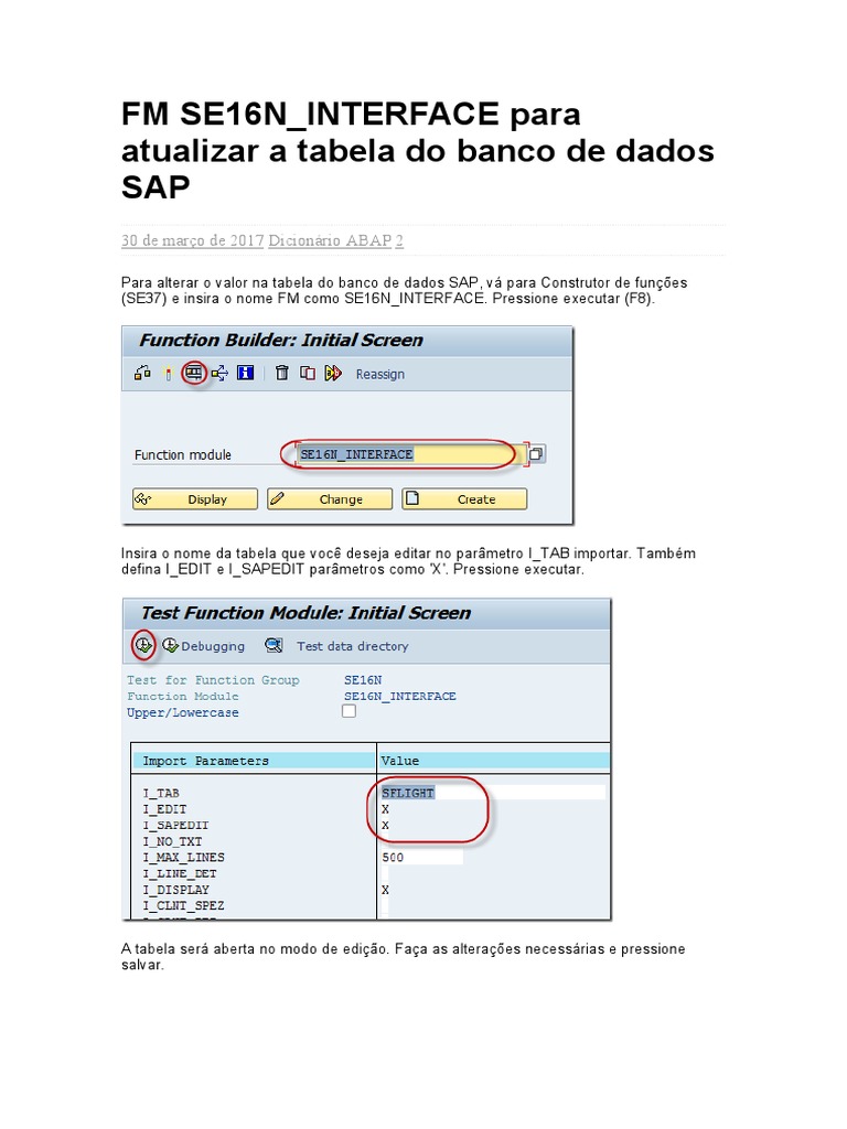 FM Se16n - Interface | PDF