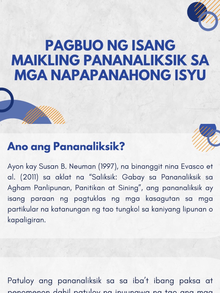 Pagbuo NG Isang Maikling Pananaliksik | PDF