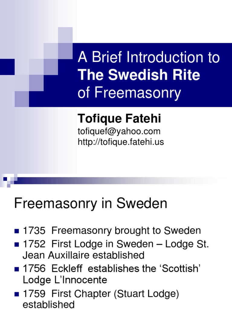 A Brief Introduction To of Freemasonry: The Swedish Rite | PDF | Travel ...