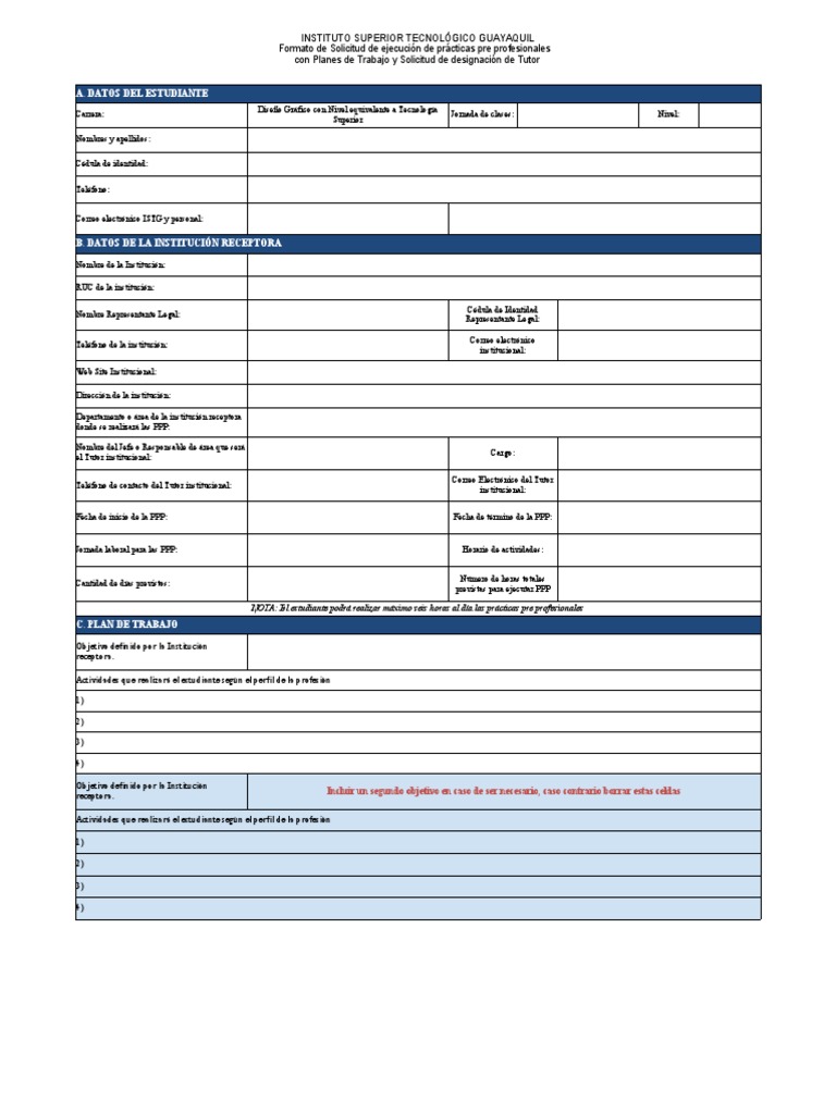 PPP ANEXO 1A. PPP Con Planes de Trabajo y Solicitud de Designación de Tutor | PDF