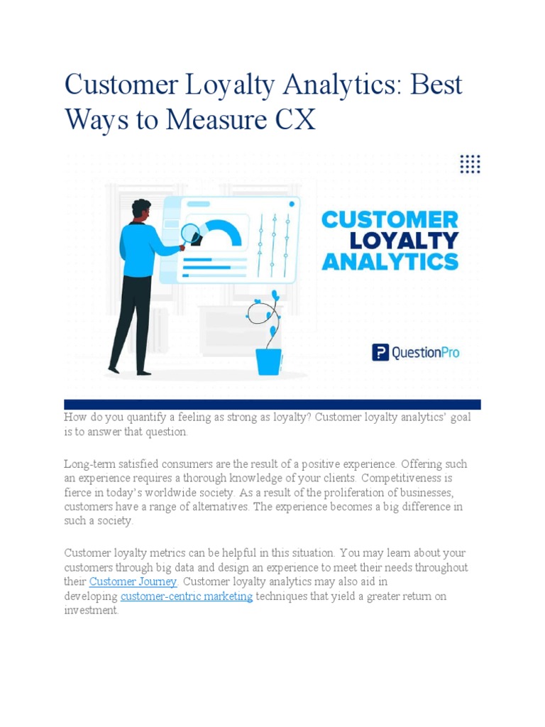 Customer Loyalty Analytics | PDF | Customer Satisfaction | Analytics Customer Loyalty Analytics | PDF | Customer Satisfaction | Analytics