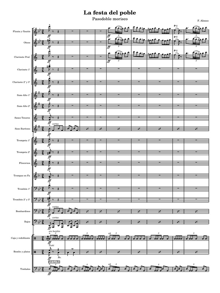 La Festa Del Poble - Pasodoble Morisco | PDF
