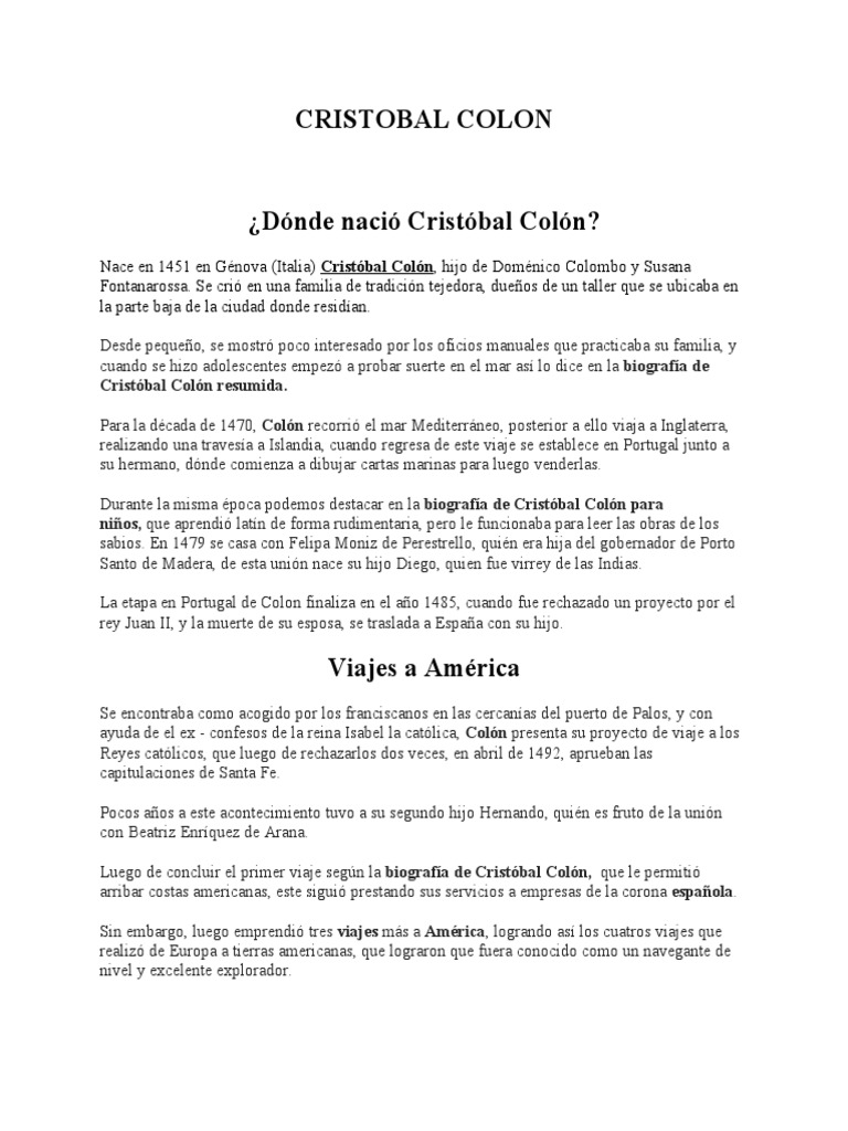 Cristobal Colon | PDF | Cristobal colon