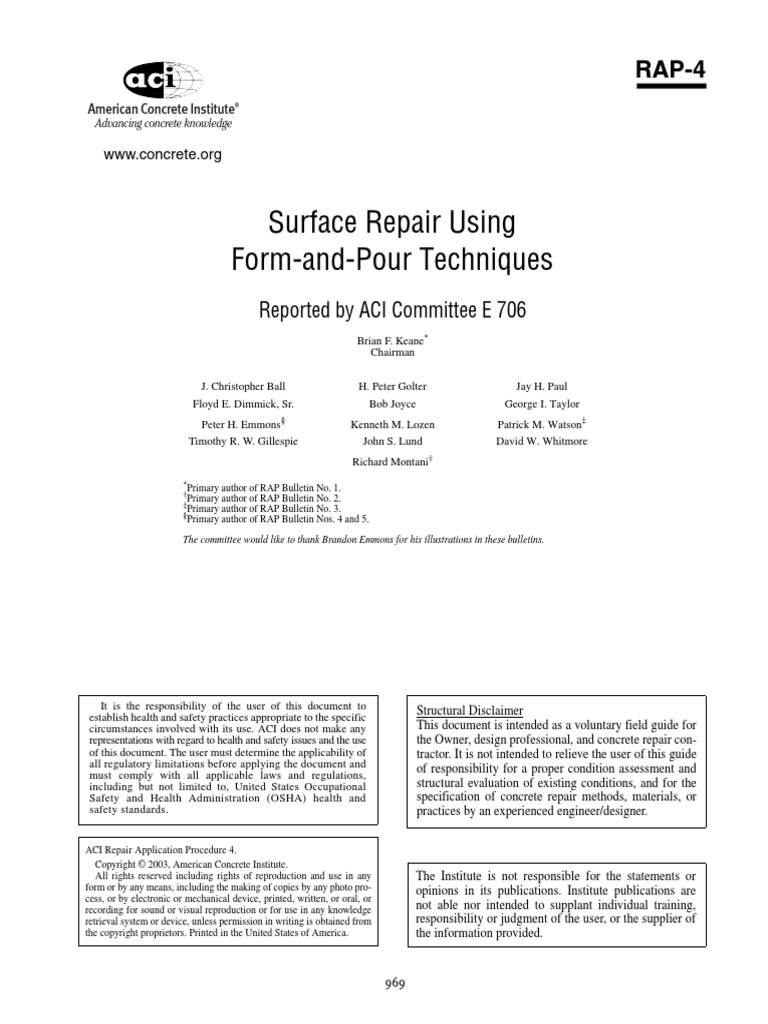 Section 3-5 Paper 5 ACI RAP 4 | PDF | Concrete | Occupational Safety ...