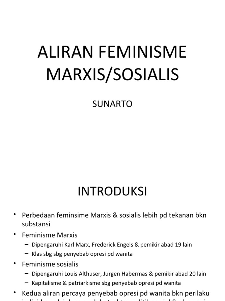 Feminisme Marxis dan Sosialis | PDF