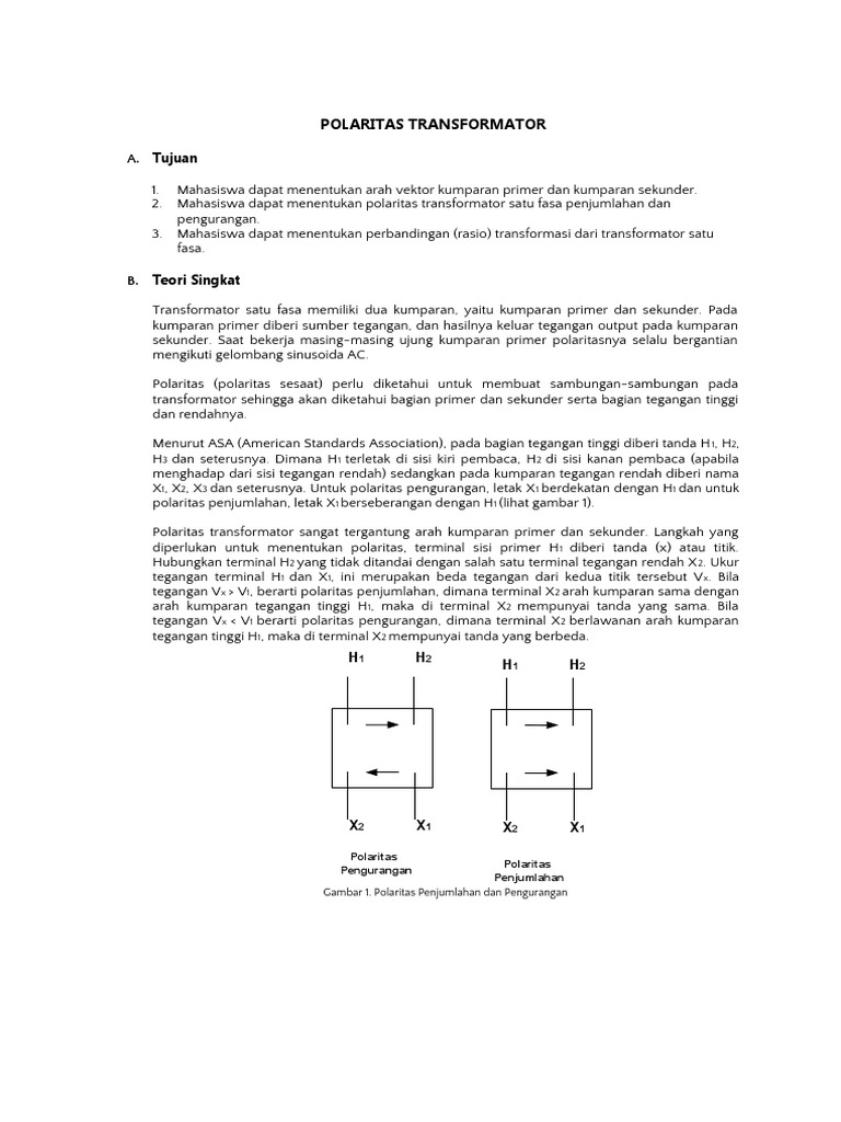Laporan Polaritas Trafo - K.3 | PDF