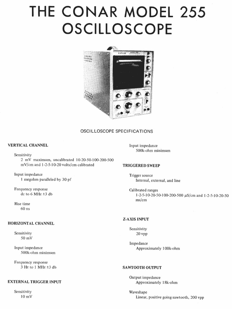 Conar Model 255 Oscilloscope | PDF