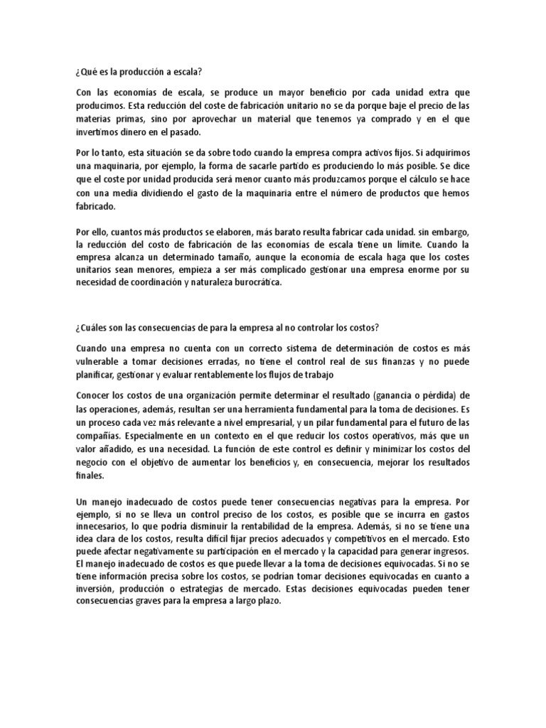 Qué Es La Producción A Escala Descargar Gratis Pdf Economías De