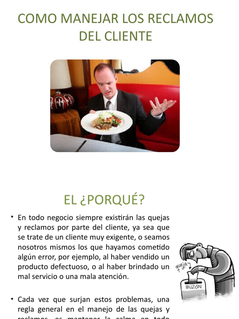 Como Manejar Los Reclamos Del Cliente | PDF | Cliente