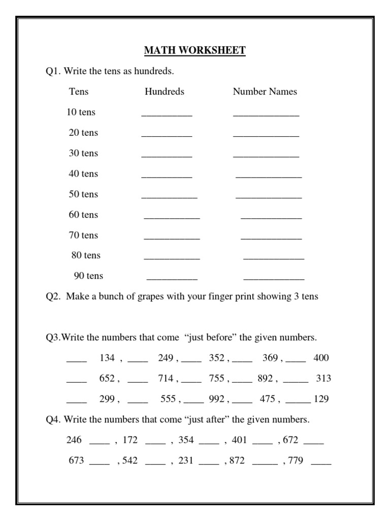 CBSE Class 2 Maths Practice Worksheets (131) - Revision | PDF CBSE Class 2 Maths Practice Worksheets (131) - Revision | PDF